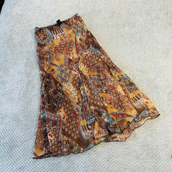 Ninety | Skirts | Vintage Retro Y2k Stunning Patchwork Boho Low Rise ...